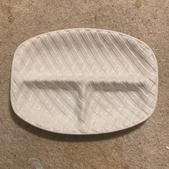 loucarte | Dining | Vintage Loucarte White Basket Weave 3 Sectioned ...